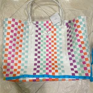 kate spade | Bags | Kate Spade Beach Tote Bag White And Multicolored ...